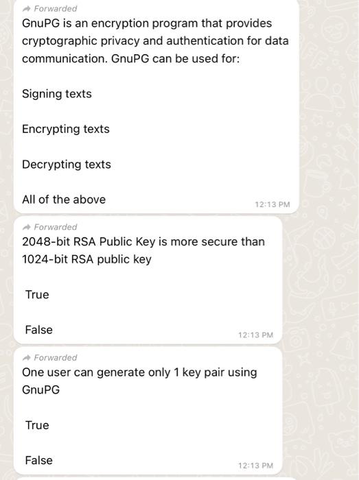 Solved Forwarded GnuPG is an encryption program that | Chegg.com