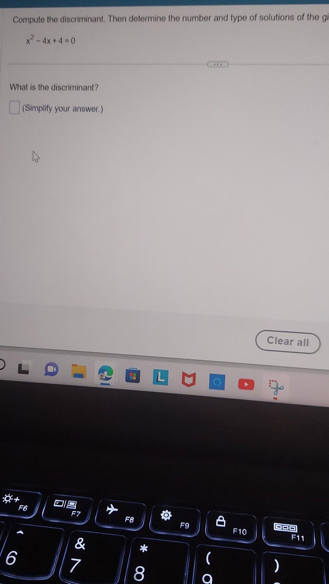 Solved Compute the discriminant. Then determine the number | Chegg.com