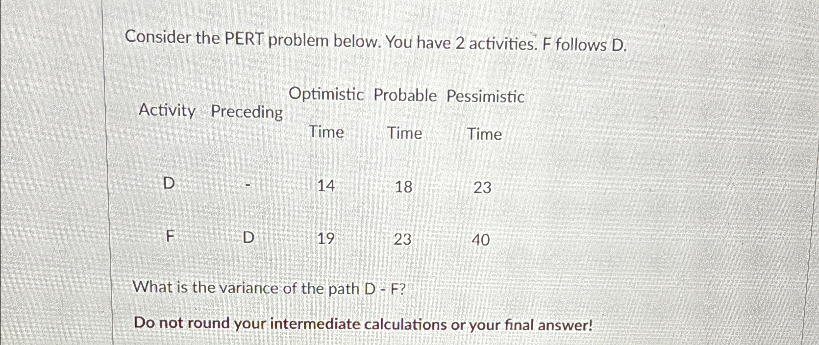 Solved Consider the PERT problem below. You have 2 | Chegg.com