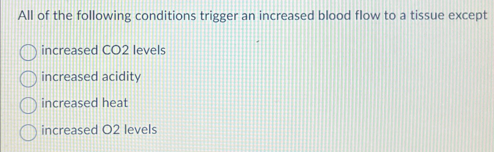 Solved All of the following conditions trigger an increased | Chegg.com