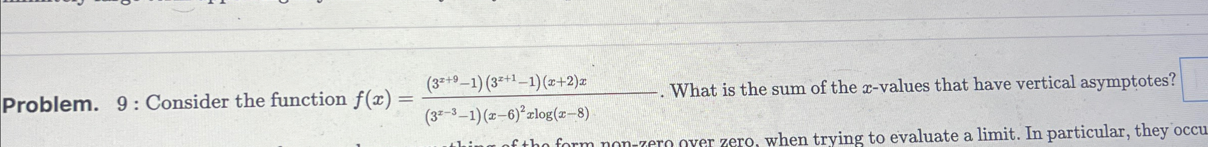 Solved Problem. 9: Consider the function | Chegg.com
