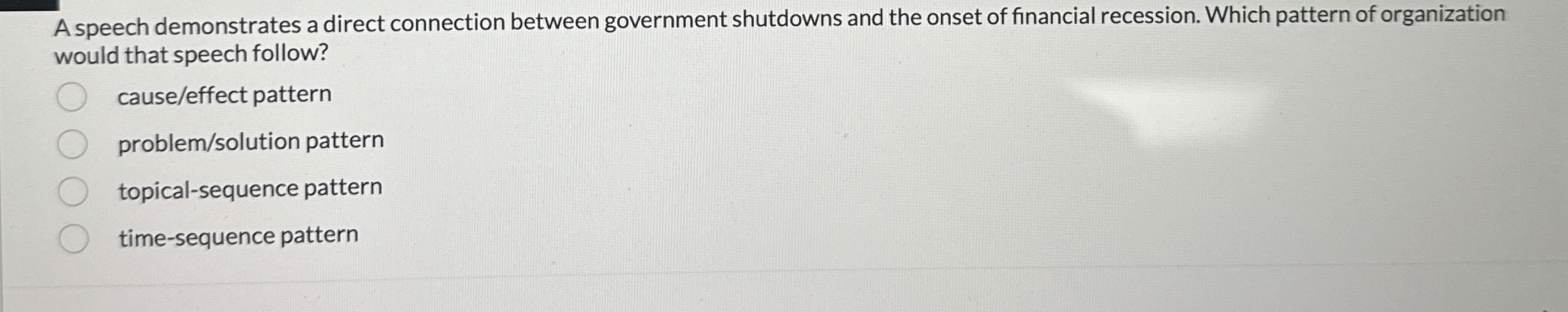 Solved A speech demonstrates a direct connection between | Chegg.com