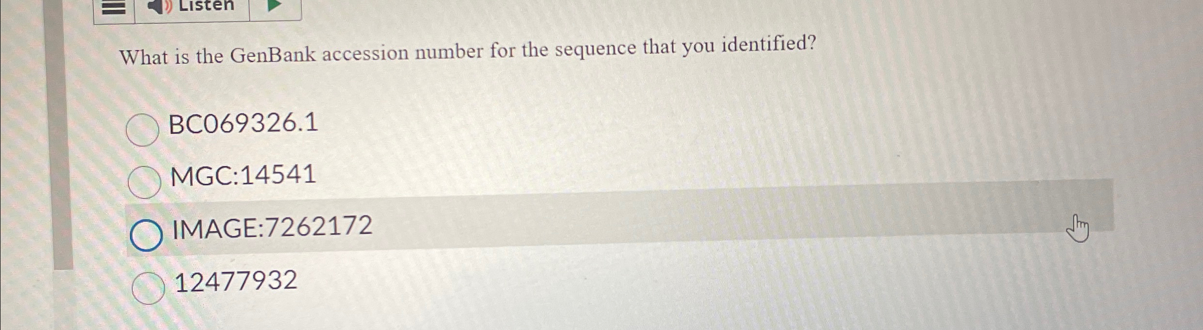 Solved What is the GenBank accession number for the sequence | Chegg.com