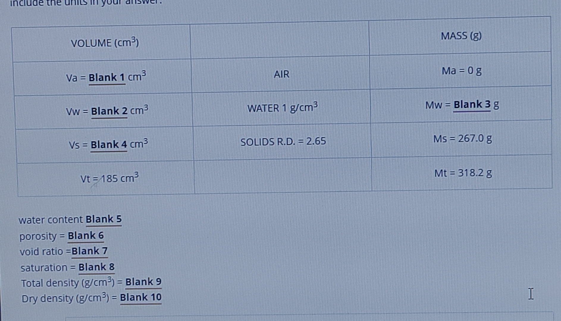 Solved Use the data provided to complete the MVR table and | Chegg.com
