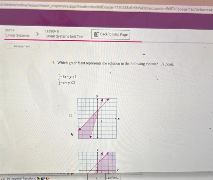 Solved 3. Which graph best represents the solution to the | Chegg.com