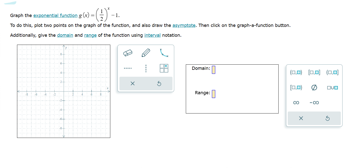 Solved Graph The Exponential Function Gx12x 1to Do