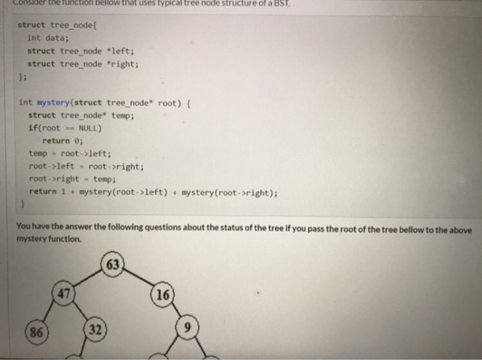 Solved Consider the following function below that uses a | Chegg.com