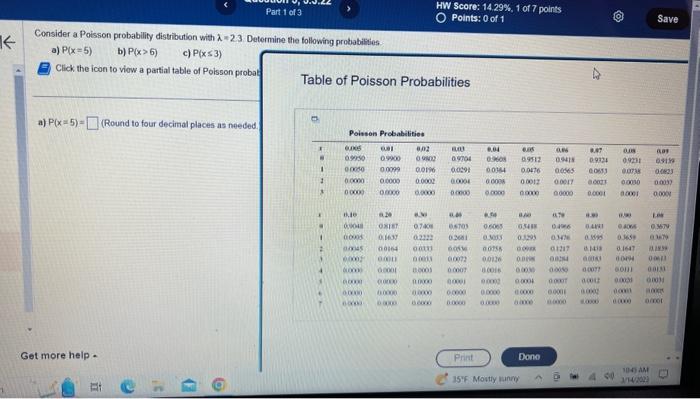 Solved Consider a Poisson probability distribution with λ=23 | Chegg.com