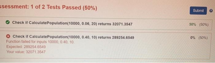 Solved Population growth Assign finalPopulation with the | Chegg.com