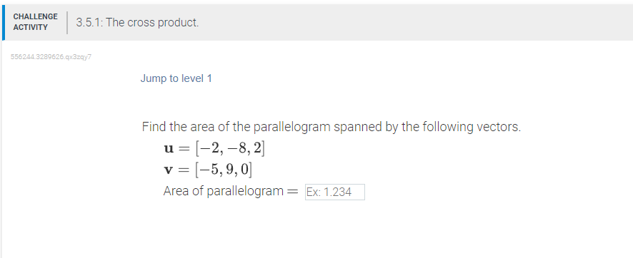 Jump to level 1Find the area of the parallelogram | Chegg.com Jump to level 1Find the area of the parallelogram | Chegg.com