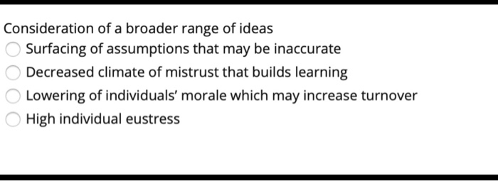 Solved Consideration of a broader range of ideas Surfacing | Chegg.com