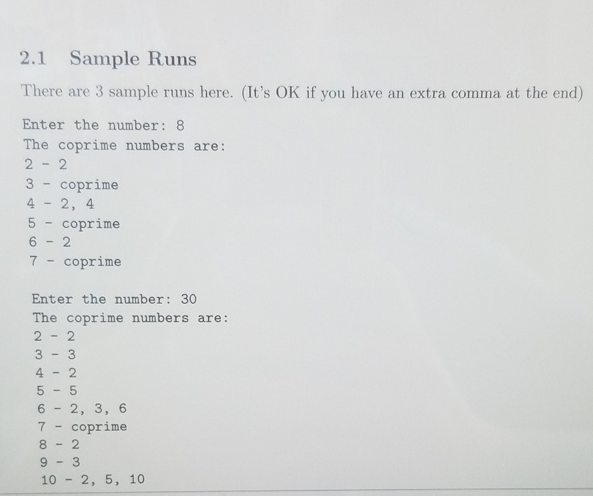 Solved 2 Program 1 - CoPrime Numbers JOP the great overlord | Chegg.com