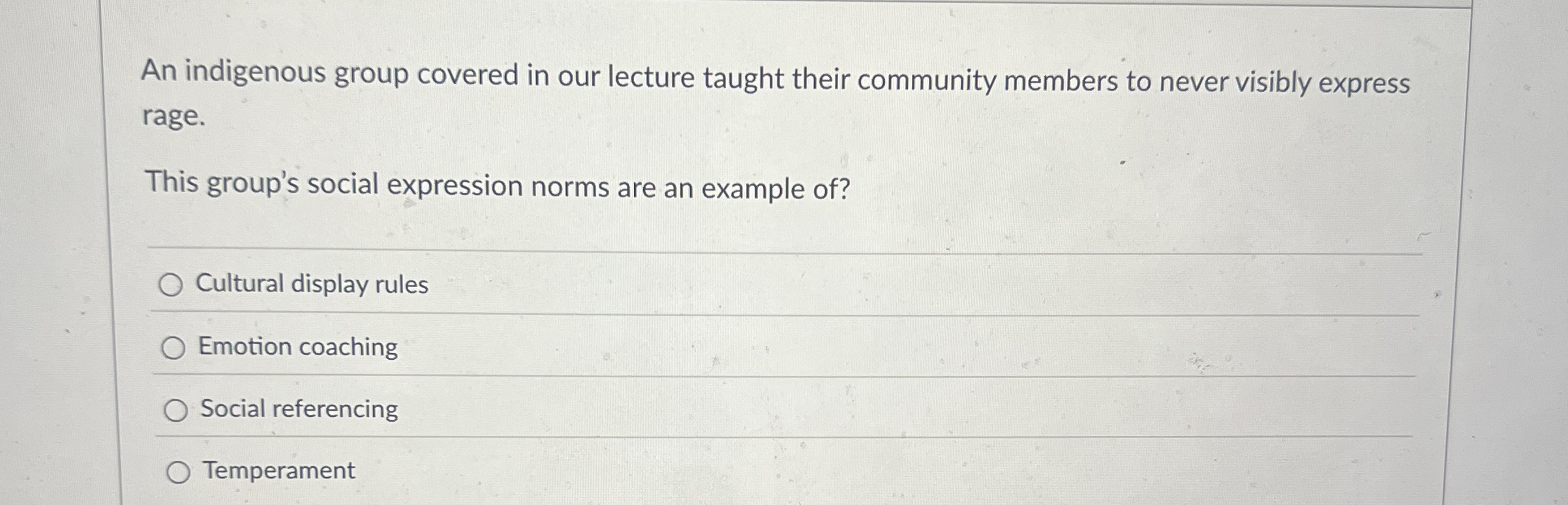 Solved An indigenous group covered in our lecture taught | Chegg.com