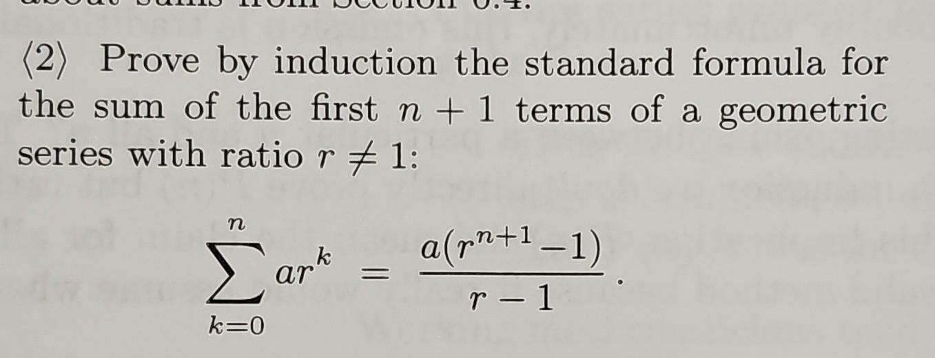 Solved 2 Prove by induction the standard formula for the | Chegg.com