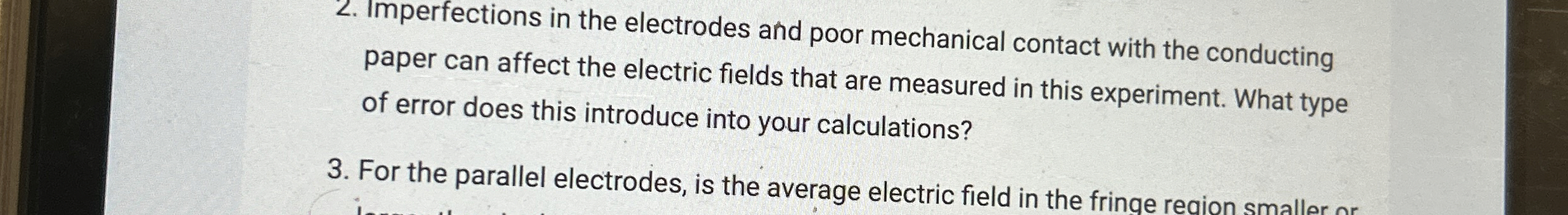 Solved Imperfections in the electrodes and poor mechanical | Chegg.com