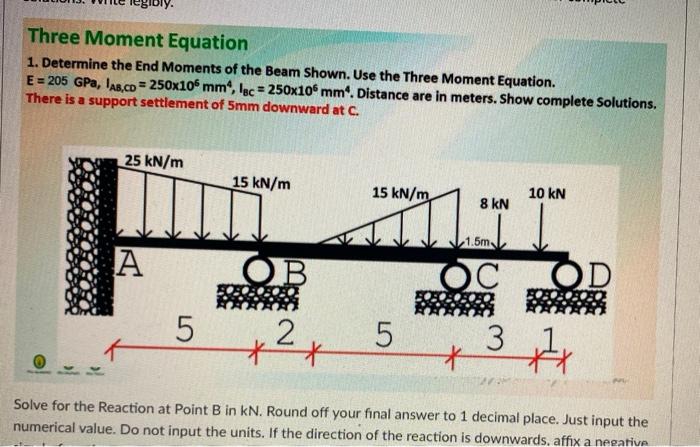 Solved Three Moment Equation 1. Determine the End Moments of | Chegg.com