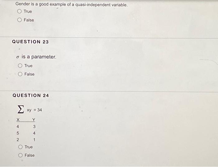 Solved Gender is a good example of a quasi-independent | Chegg.com