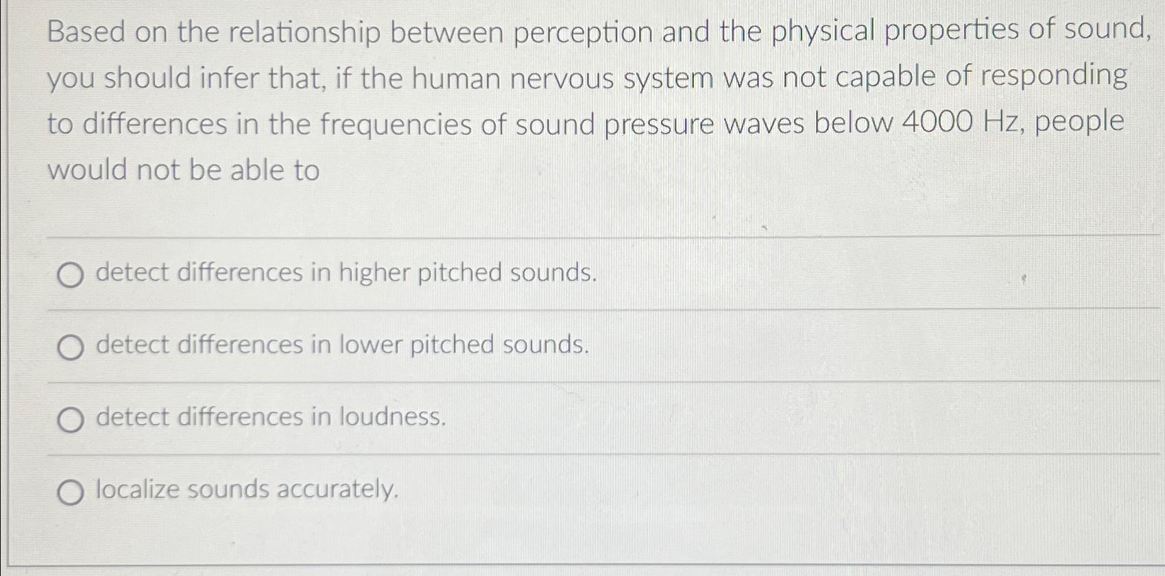 Solved Based on the relationship between perception and the | Chegg.com
