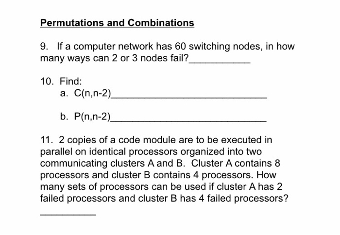 Solved Permutations And Combinations 9 If A Computer