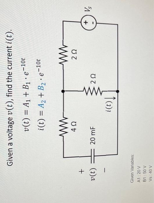 Solved Given a voltage v(t), find the current i(t) | Chegg.com