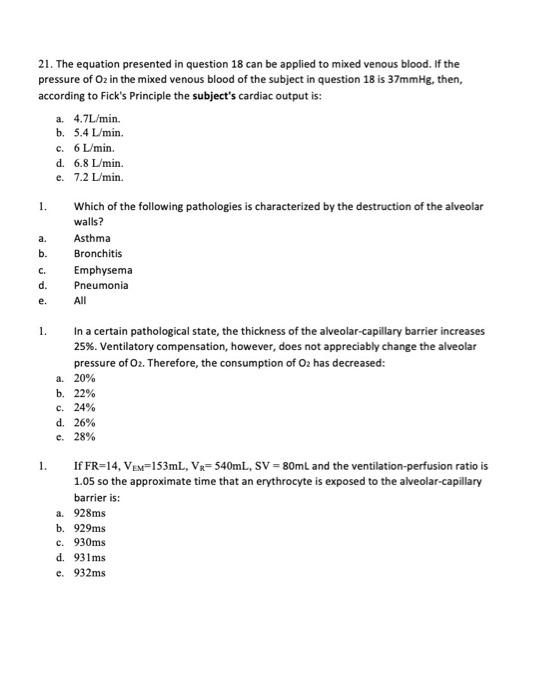Solved 21. The equation presented in question 18 can be | Chegg.com