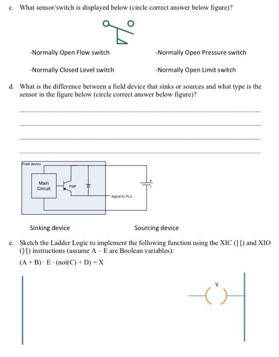 Solved c. What sensor/switch is displayed below (circle | Chegg.com