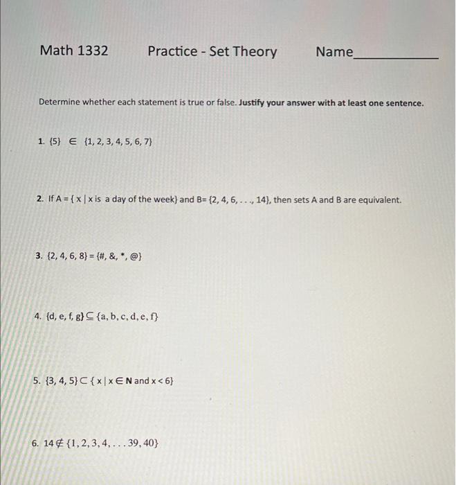 Solved Determine whether each statement is true or false. | Chegg.com