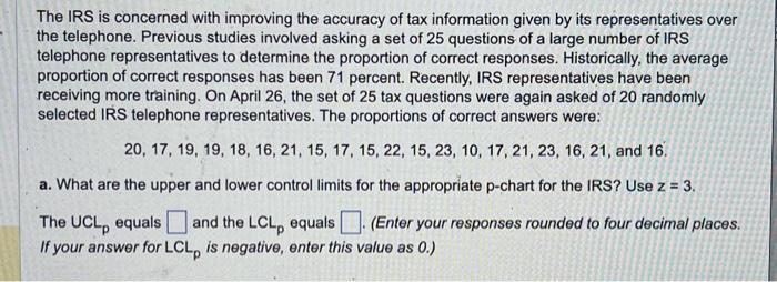 Solved The IRS is concerned with improving the accuracy of | Chegg.com