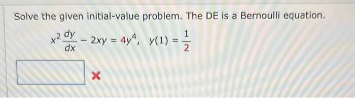 Solved Solve the given initial-value problem. The DE is a | Chegg.com