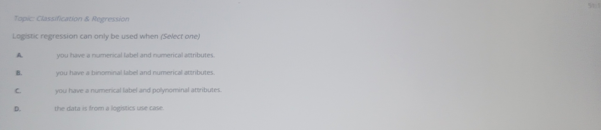 Solved Topic: Classification & RegressionLoglstic regression | Chegg.com