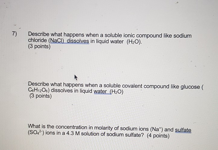 Solved Describe what happens when a soluble ionic compound | Chegg.com