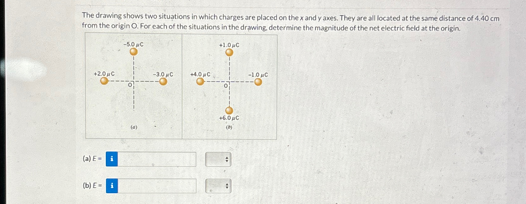 Solved The drawing shows two situations in which charges are | Chegg.com