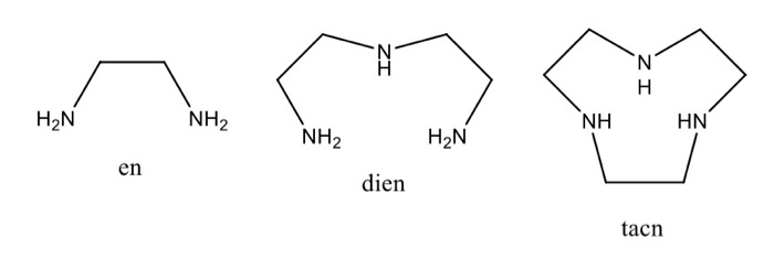 Solved Below are figures of three types of amine ligand. | Chegg.com