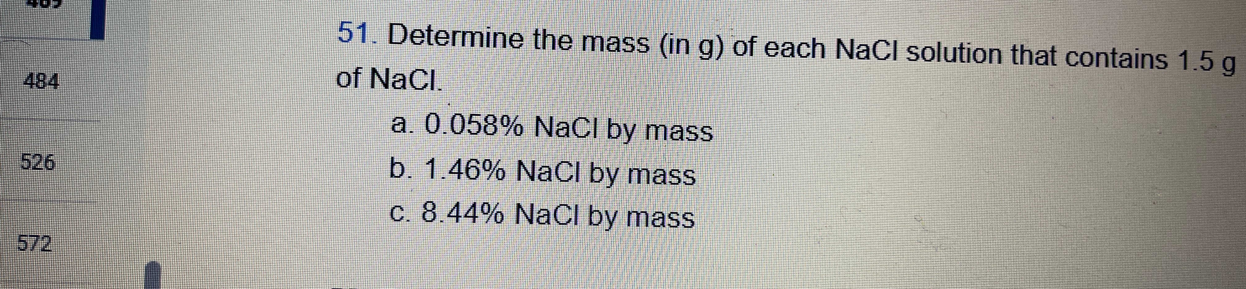 Solved Determine the mass (in g ) ﻿of each NaCl solution | Chegg.com
