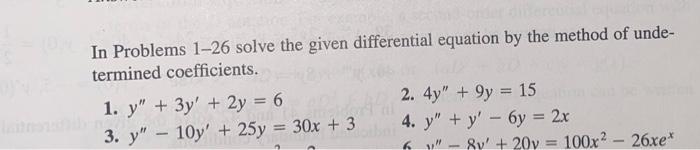 Solved In Problems 1-26 solve the given differential | Chegg.com