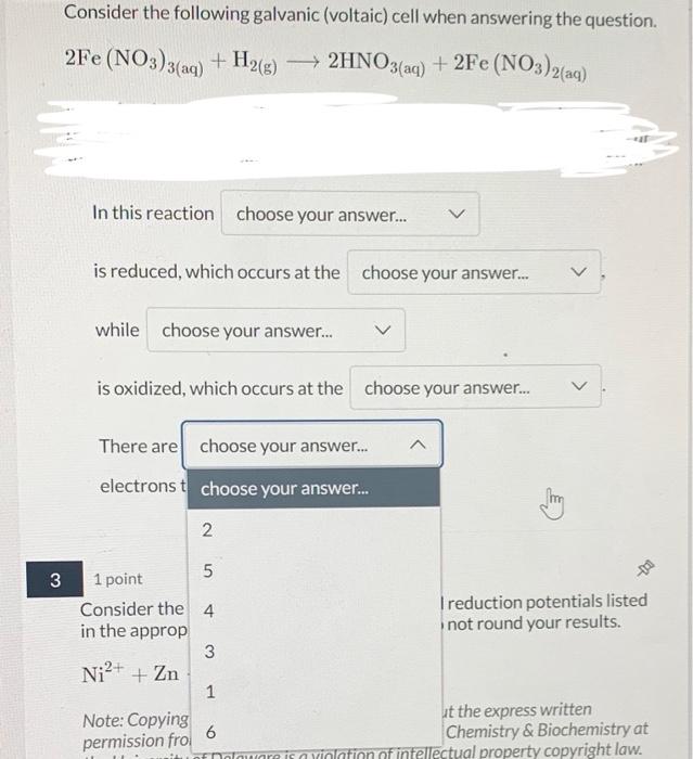 Solved Consider the following galvanic (voltaic) cell when | Chegg.com