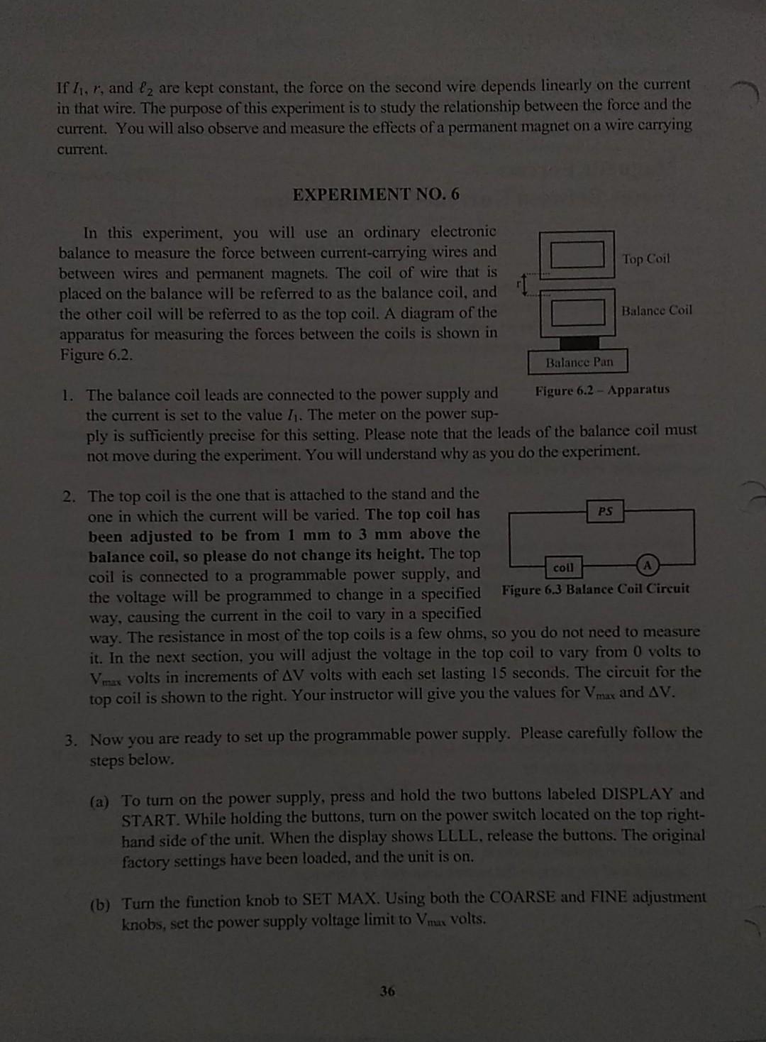Experiment 6 Magnetic Forces: Forces Between | Chegg.com