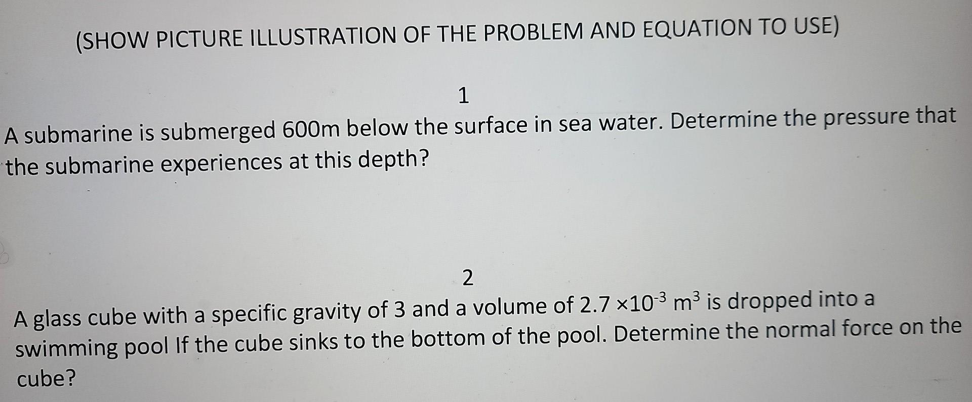 Solved (SHOW PICTURE ILLUSTRATION OF THE PROBLEM AND | Chegg.com