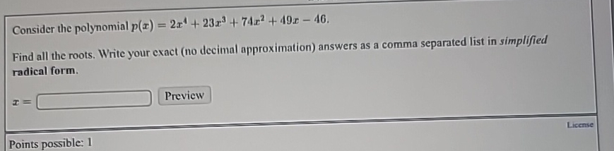 Solved Consider the polynomial | Chegg.com