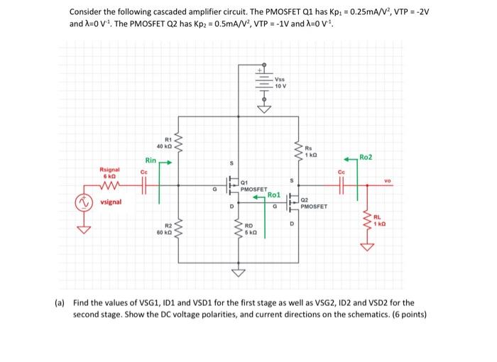 Solved Consider the following cascaded amplifier circuit. | Chegg.com