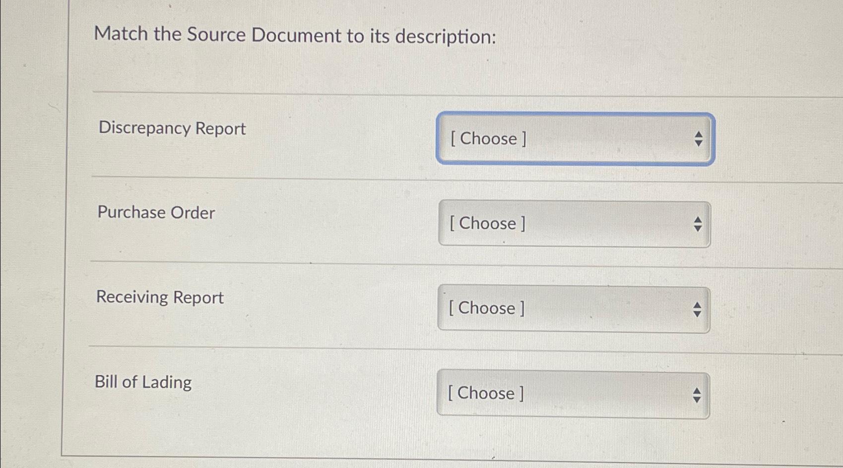 Solved Match the Source Document to its | Chegg.com