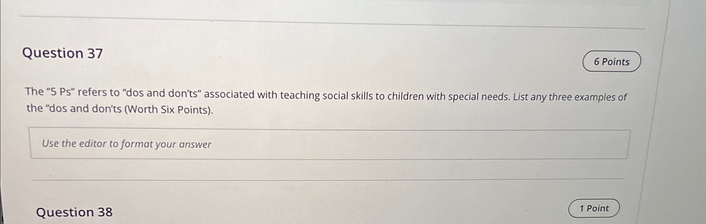 Solved Question 376 ﻿PointsThe "5 ﻿PS" ﻿refers to "dos and | Chegg.com