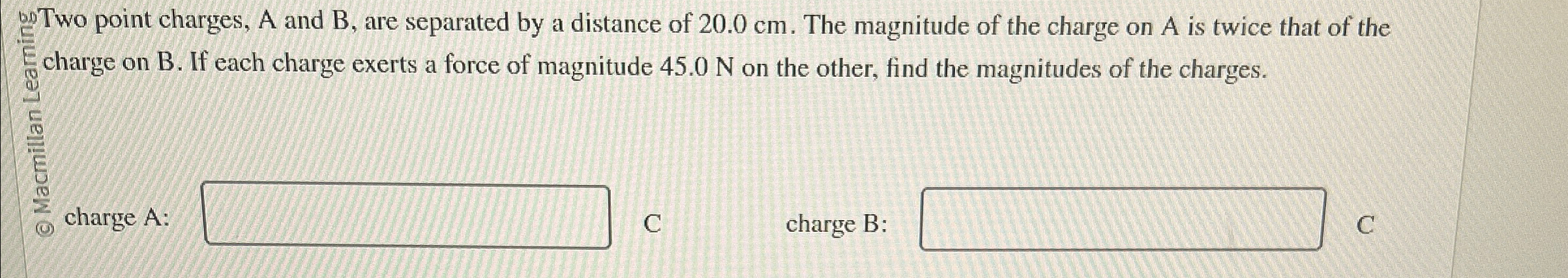 Solved on Two point charges, A and B, ﻿are separated by a | Chegg.com