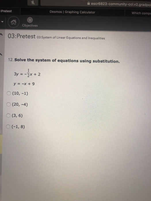 Solved 03:Pretest 03:System of Linear Equations and | Chegg.com