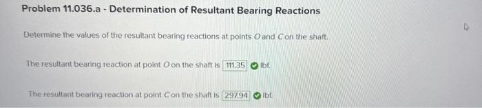 Solved Problem 11.036 - Selection of a Bearing for a Shaft | Chegg.com