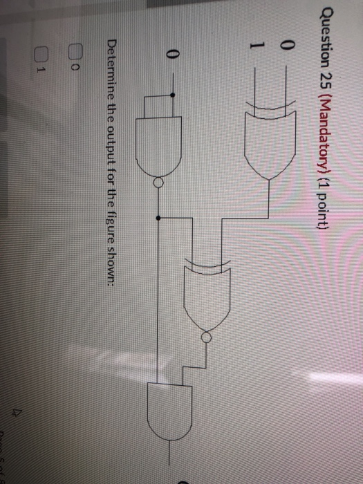 Solved Question 25 (Mandatory) (1 point) 0 1 Determine the | Chegg.com