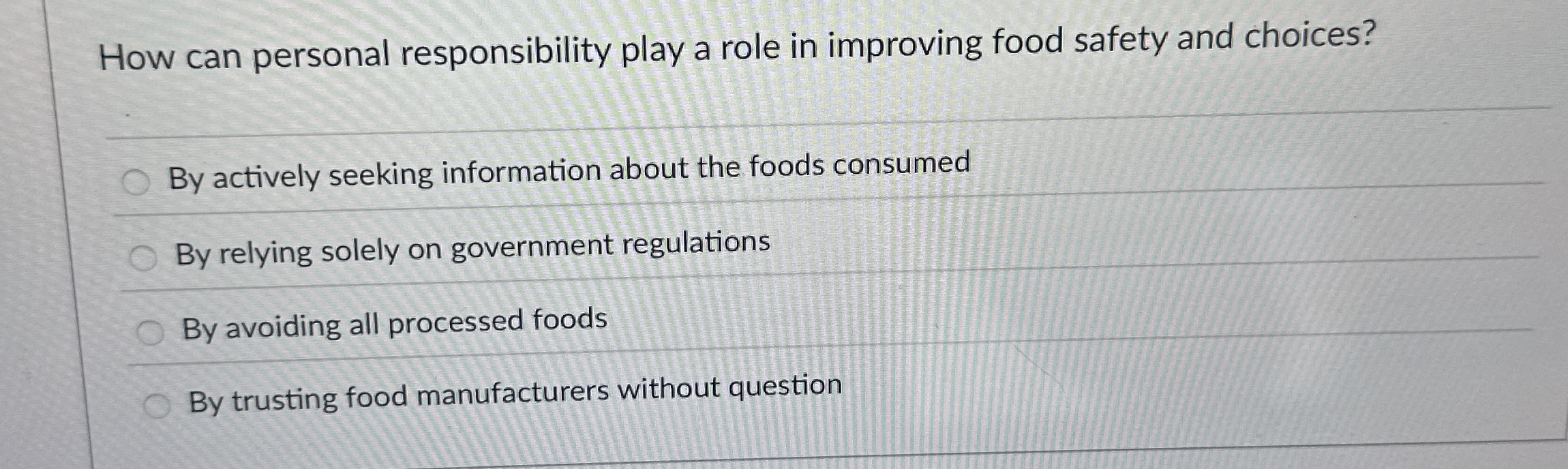 Solved How can personal responsibility play a role in | Chegg.com