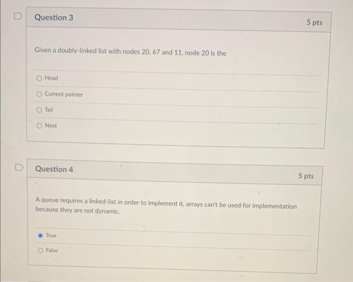 Solved D Question 3 5 pts Given a doubly-linked list with | Chegg.com Solved D Question 3 5 pts Given a doubly-linked list with | Chegg.com