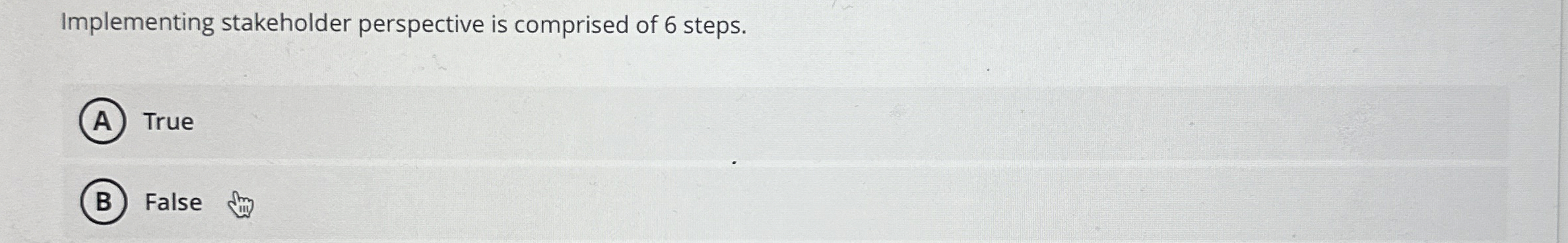 Solved Implementing stakeholder perspective is comprised of | Chegg.com