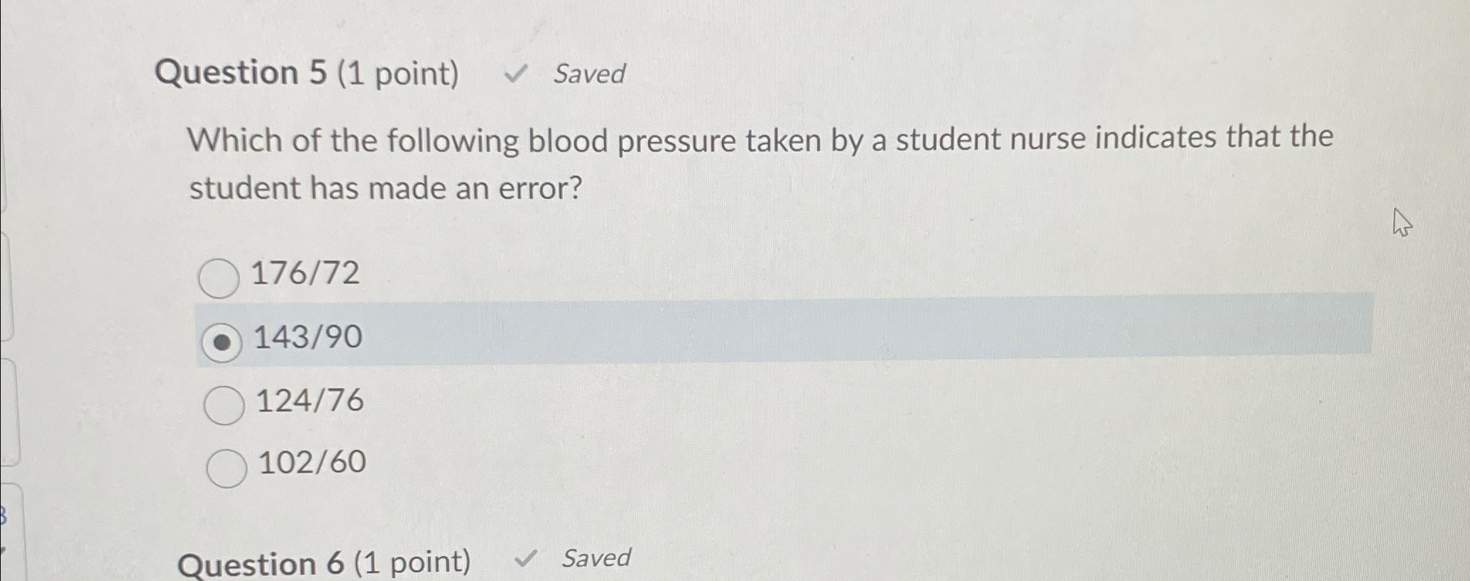 Solved Question 5 (1 ﻿point) ﻿SavedWhich of the following | Chegg.com